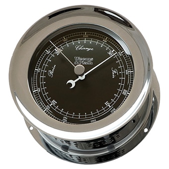 Chrome Plated Atlantis Quartz Clock, Black Dial w/ Color Flags